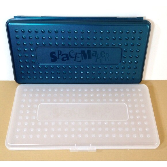 Office | 2 Vintage Spacemaker Pencil Box Cases Green Clear Frosted 9s ...